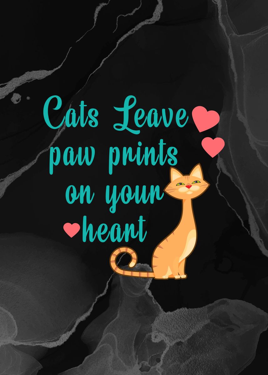 'Cat Paws' Poster, picture, metal print, paint by AndrejZT | Displate