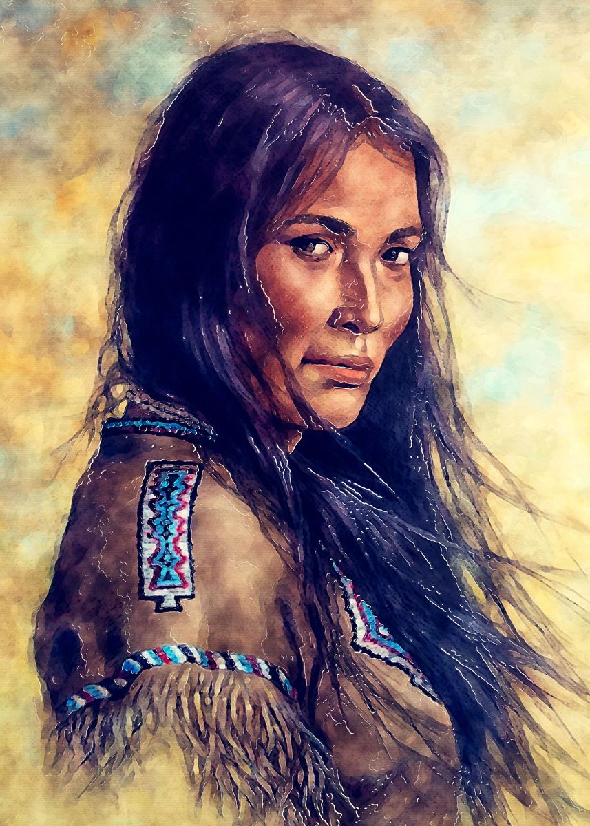 'NATIVE AMERICAN' Poster, picture, metal print, paint by MAD DOG | Displate