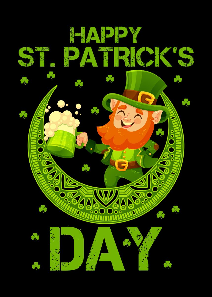 'St Patrick Leprechaun' Poster, picture, metal print, paint by MzumO ...