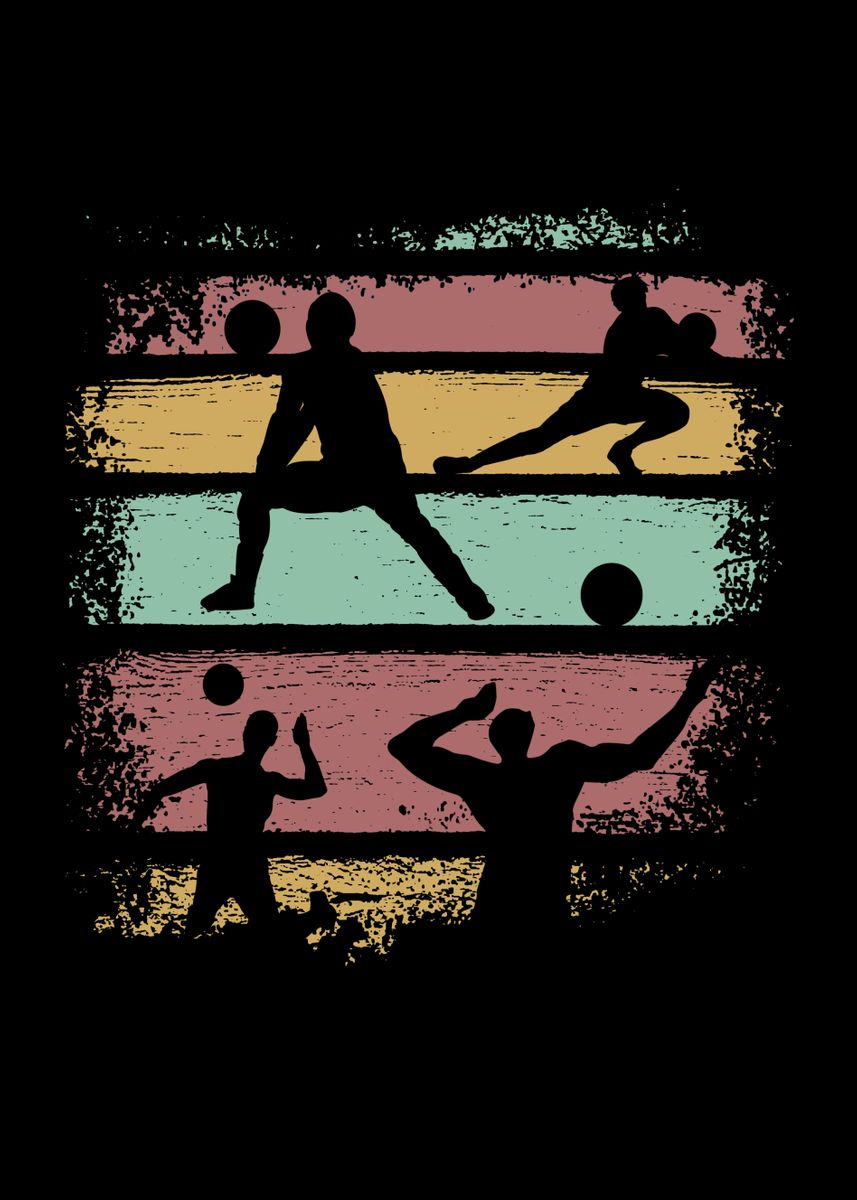 'Volleyball Retro Vintage' Poster, picture, metal print, paint by ...