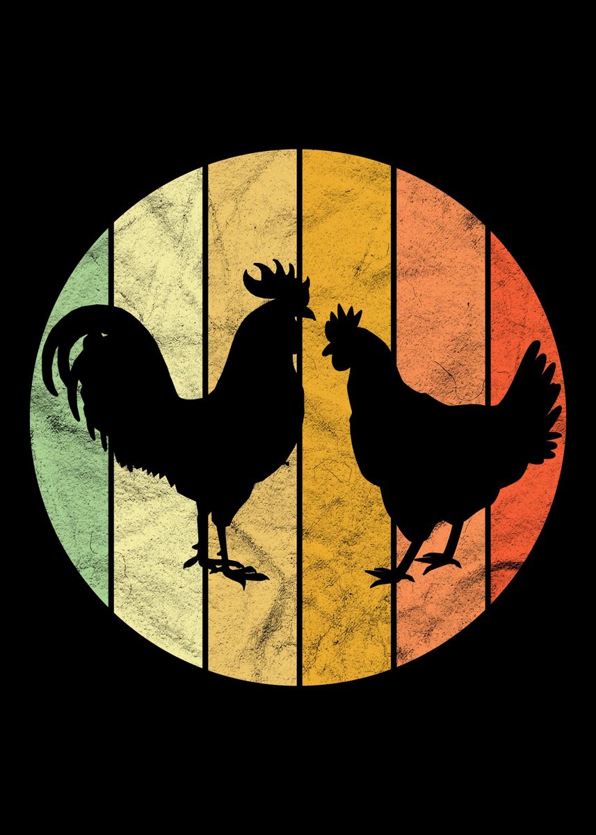 'Huhn Motiv Bauernhof' Poster by dvdesign | Displate