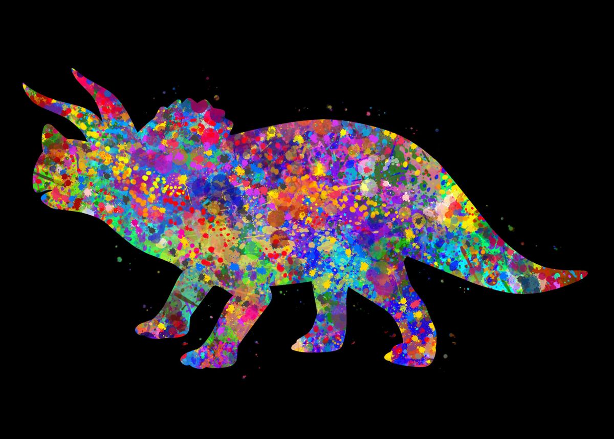 'Triceratops watercolor' Poster by Yahya Art | Displate