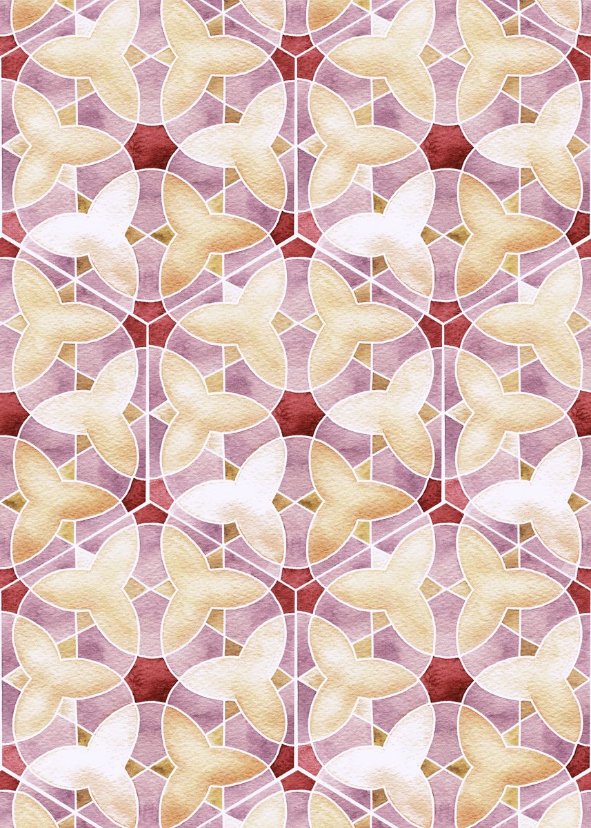 'Floral Geometric Patt 33' Poster, picture, metal print, paint by Aloke ...