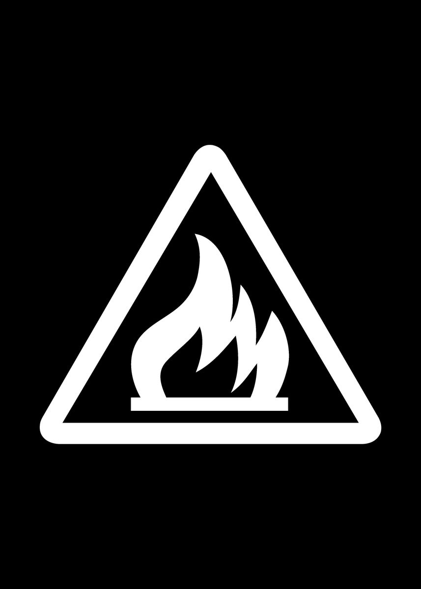 'fire danger symbol ' Poster by B & W Arts | Displate