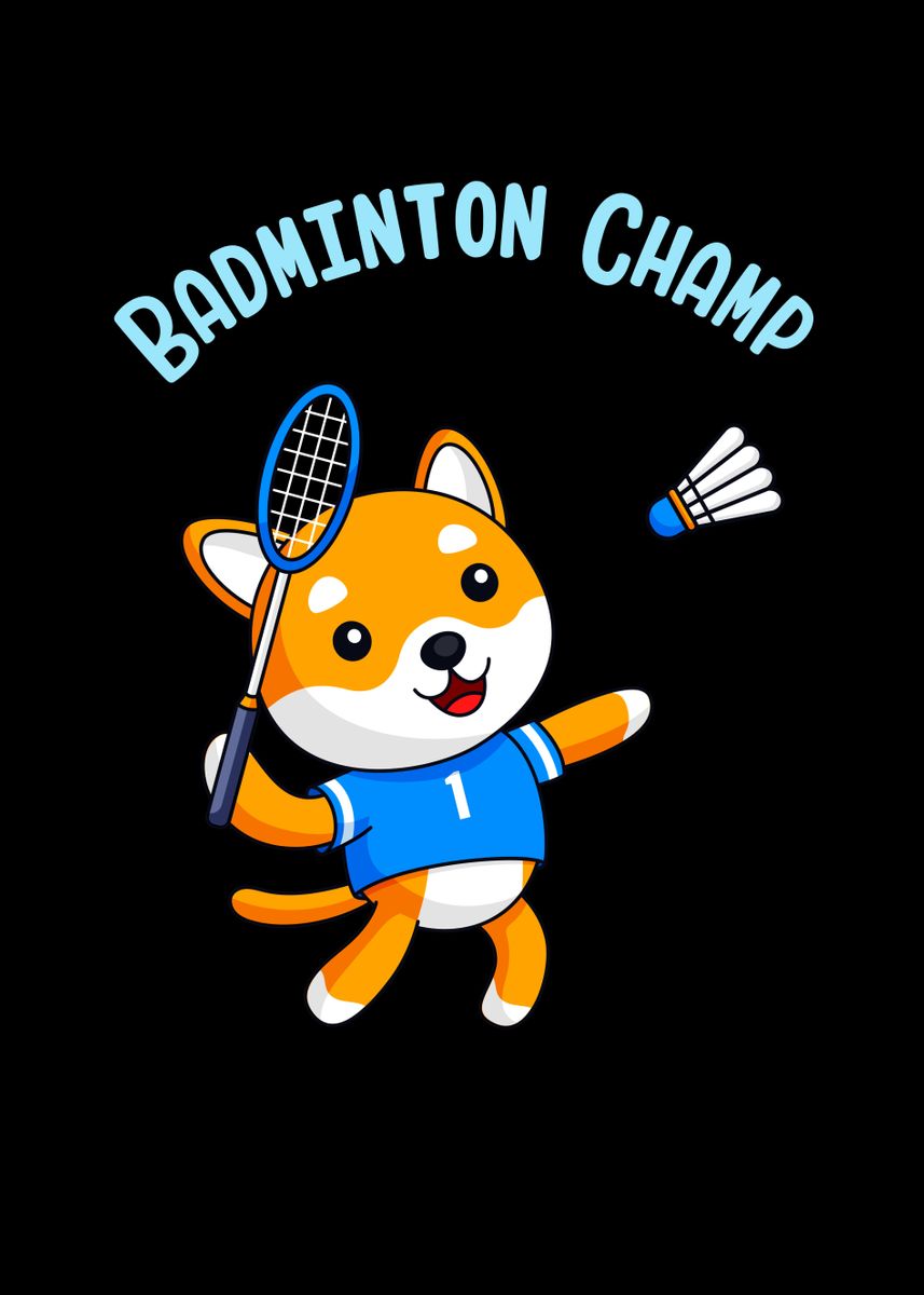 'Badminton Champion Dog' Poster by Foxxy Merch | Displate