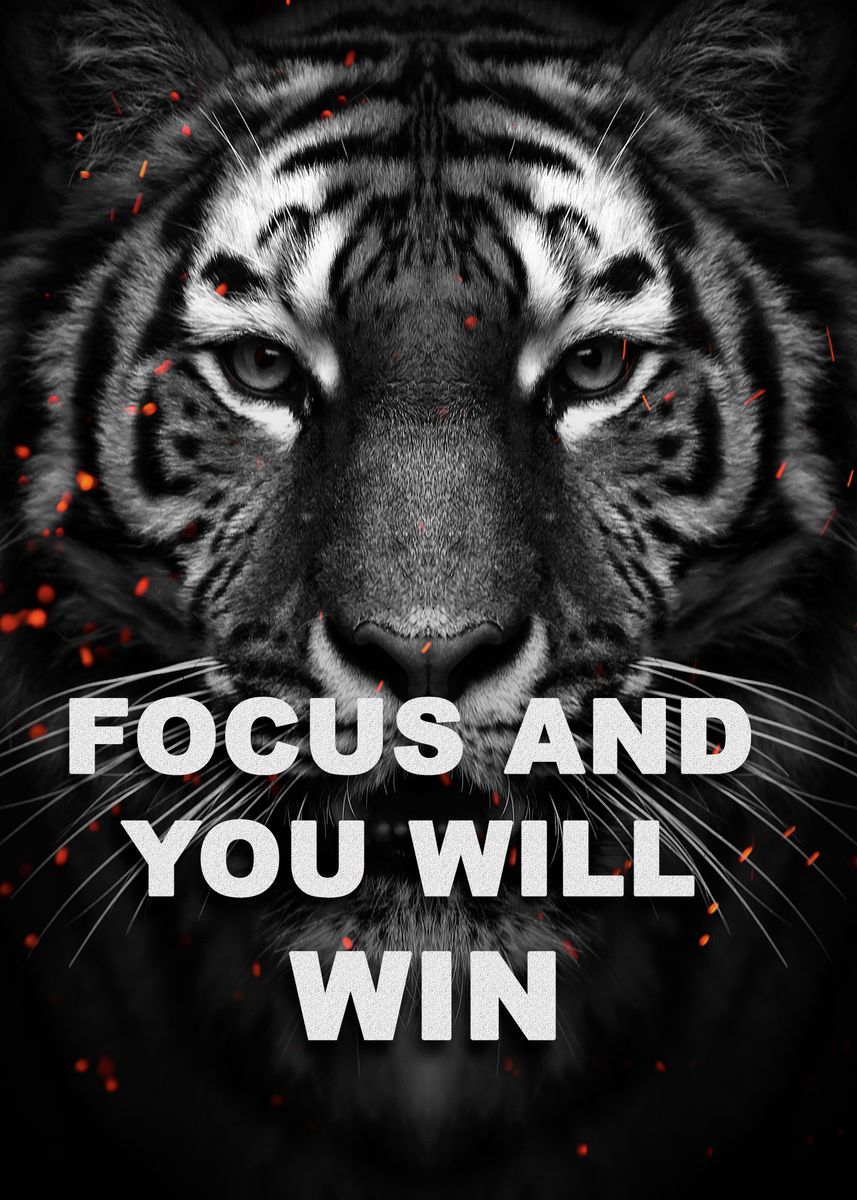 'wild tiger Motivation ' Poster, picture, metal print, paint by mk ...