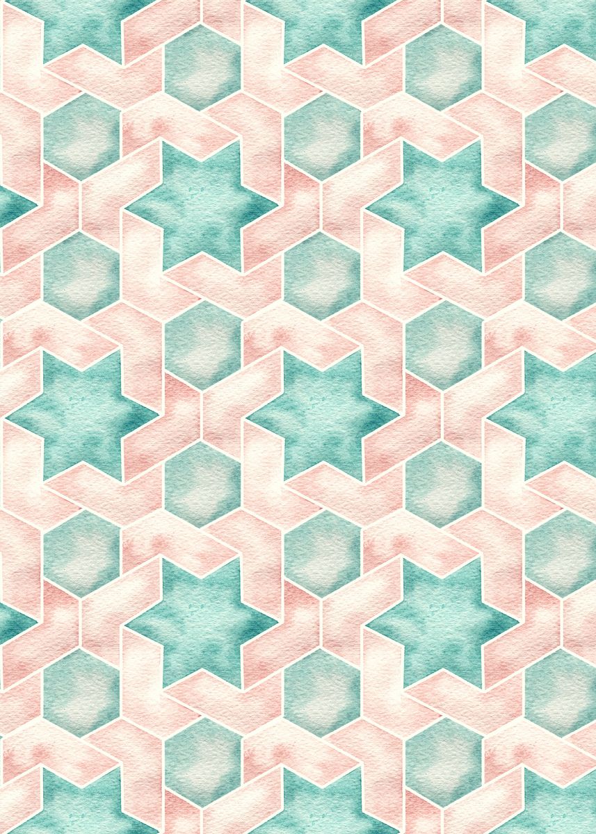 'Floral Geometric Patt 35' Poster by Aloke Design | Displate