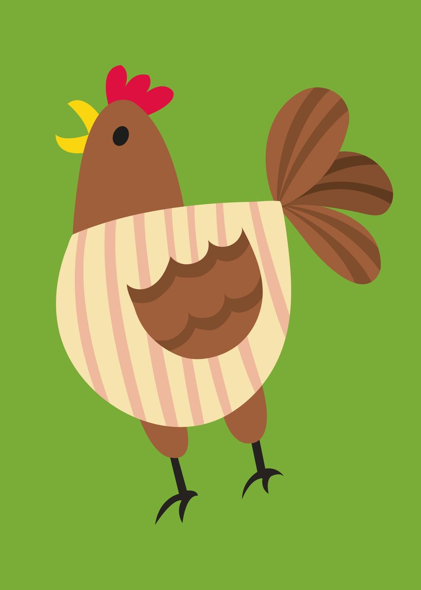 'Chicken ' Poster, picture, metal print, paint by Donna | Displate