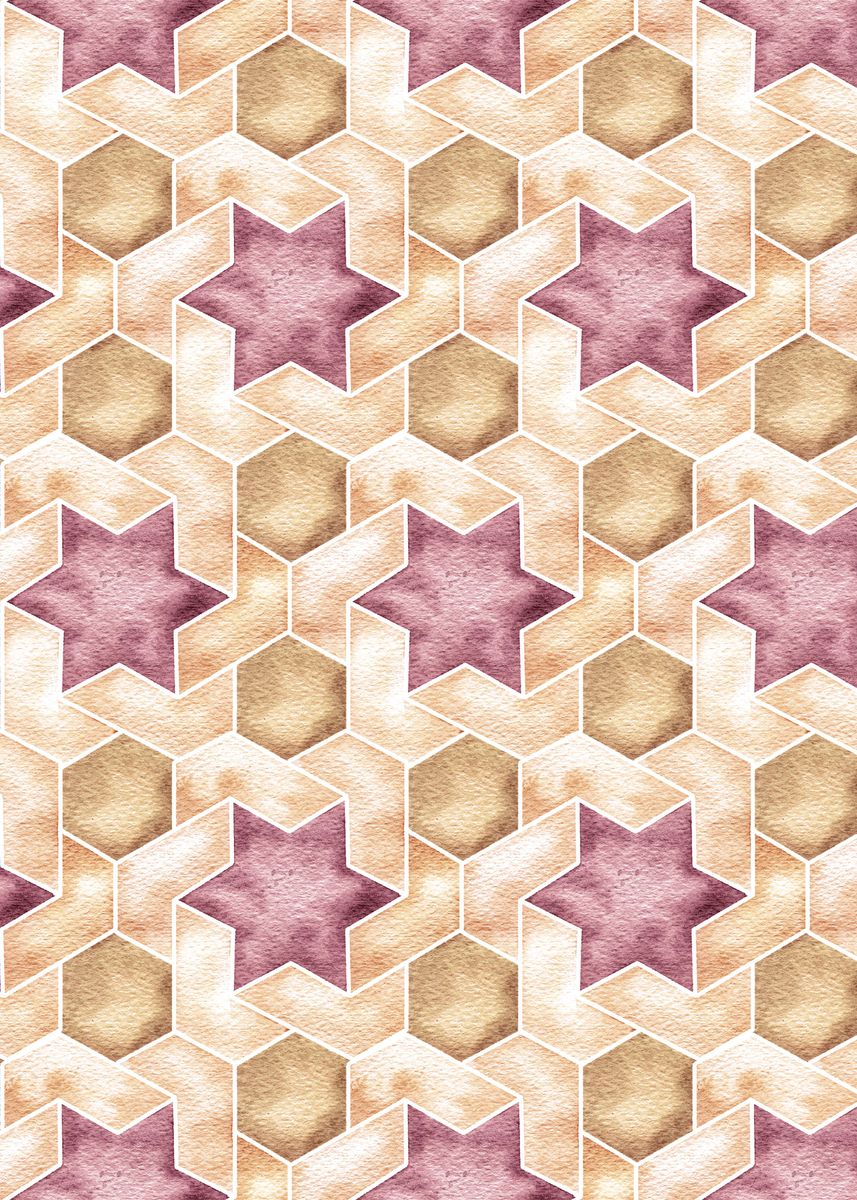 'Floral Geometric Patt 36' Poster, picture, metal print, paint by Aloke ...