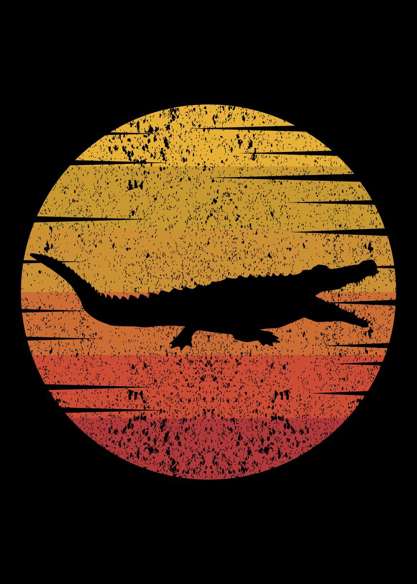 'Alligator Retro Alligator ' Poster by Patrik | Displate