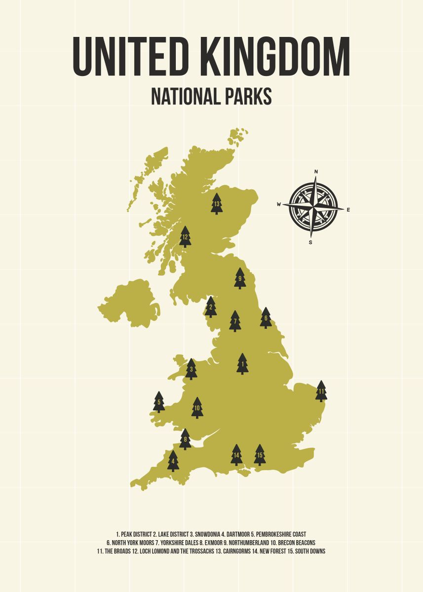 'UK National Parks Location' Poster by Jorn | Displate