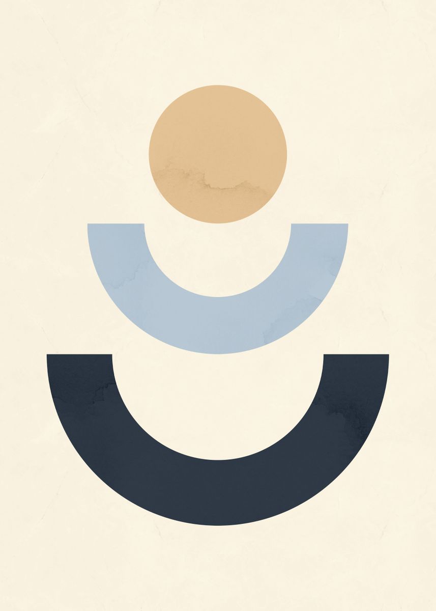 'Geometric Shapes L' Poster, picture, metal print, paint by Vitor Costa ...