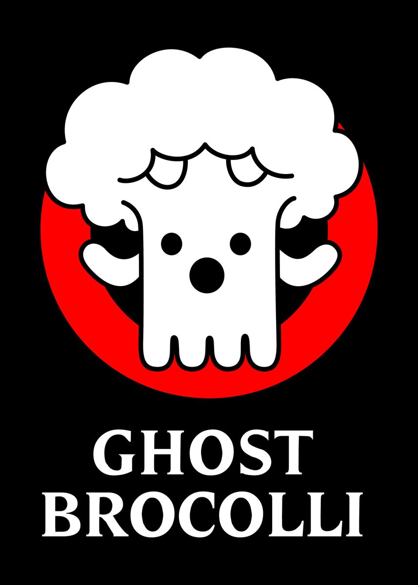 'Ghost Broccoli' Poster, picture, metal print, paint by Yipptee | Displate
