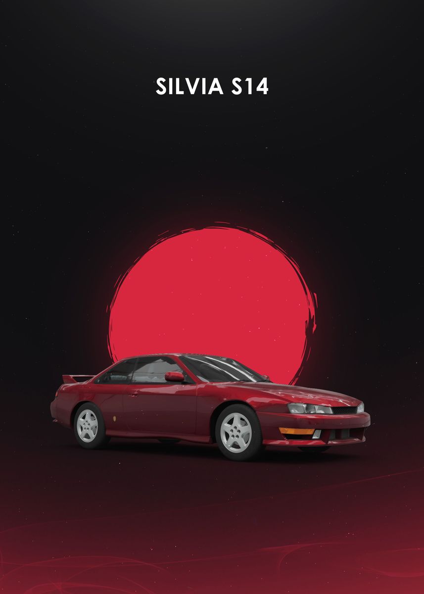 'RED S14' Poster, picture, metal print, paint by SAIDI ARTWORKS | Displate