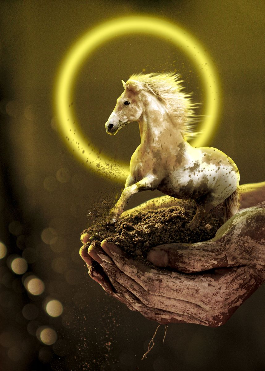 'Elemental Horse' Poster, picture, metal print, paint by Emy Meryart ...