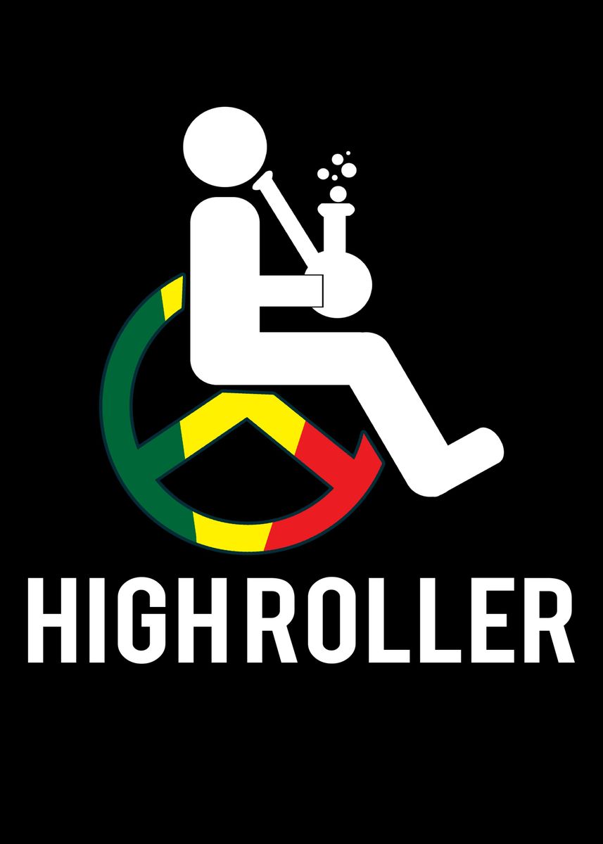 'Wheelchair Funny High' Poster by PlateMadeStuff | Displate