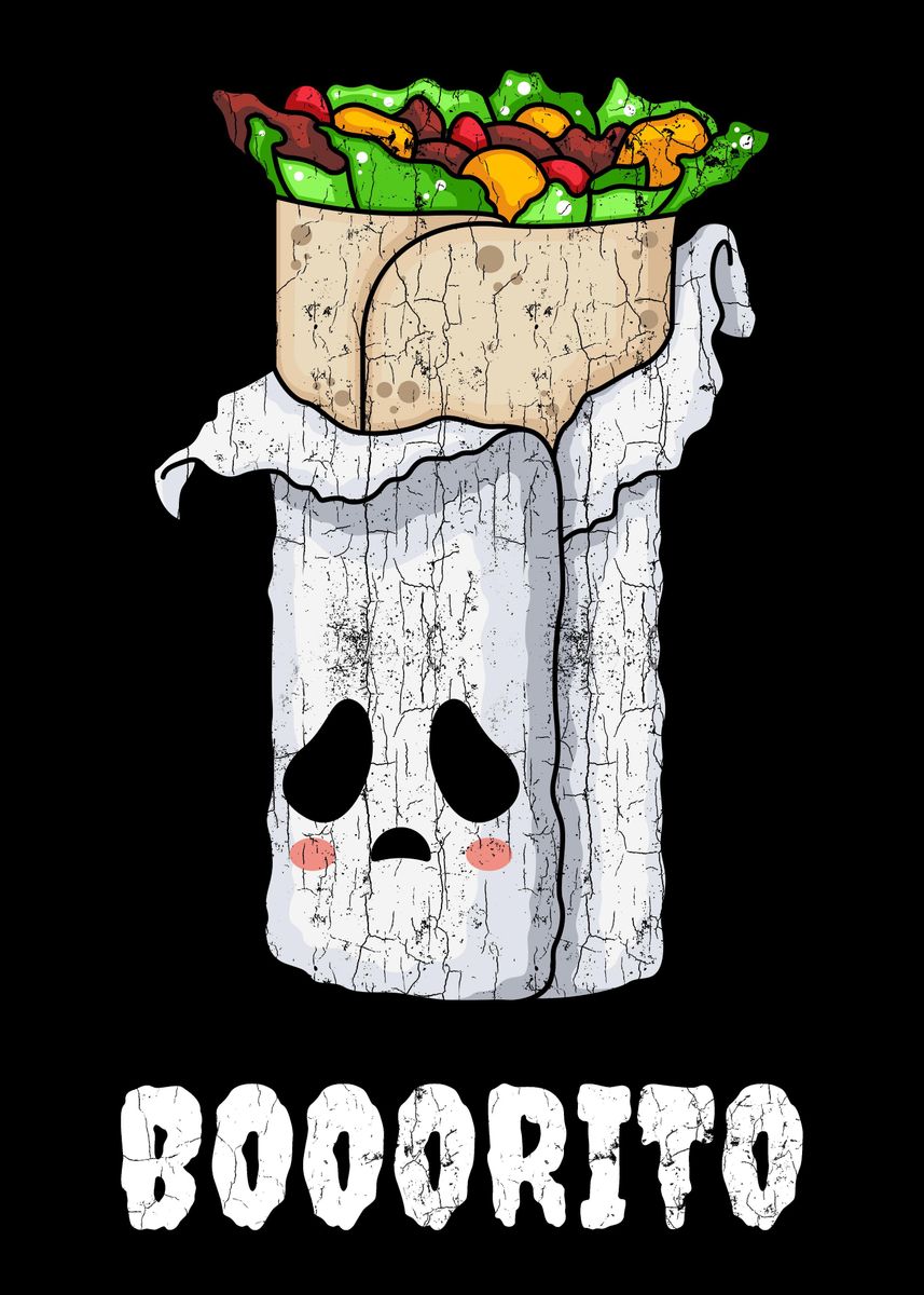 'Funny Cute Burrito Design ' Poster, picture, metal print, paint by ...