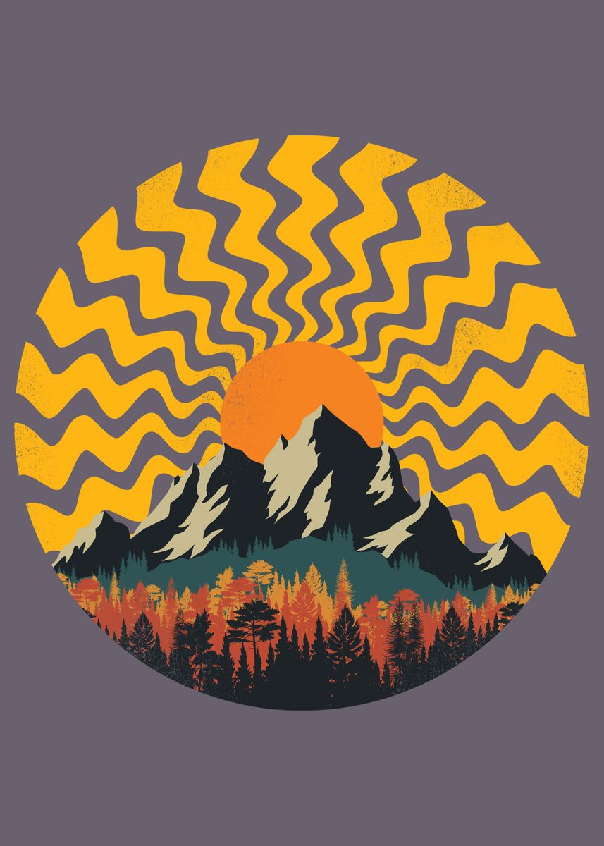 'A Mountain Geometry ' Poster, picture, metal print, paint by jun ...