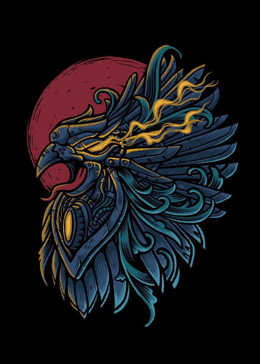 'Mecha BIrd' Poster, picture, metal print, paint by Iwan Must | Displate