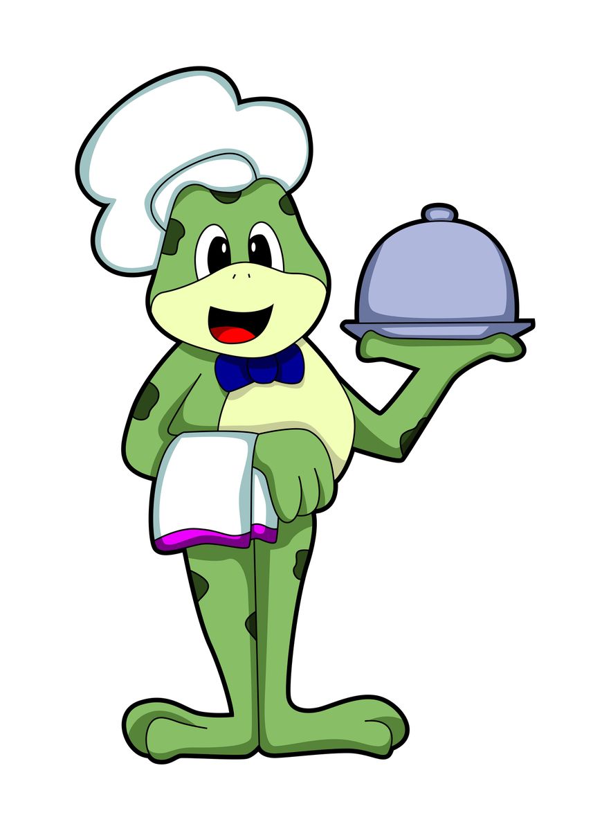 'Frog Cook Serving plate' Poster, picture, metal print, paint by Markus ...