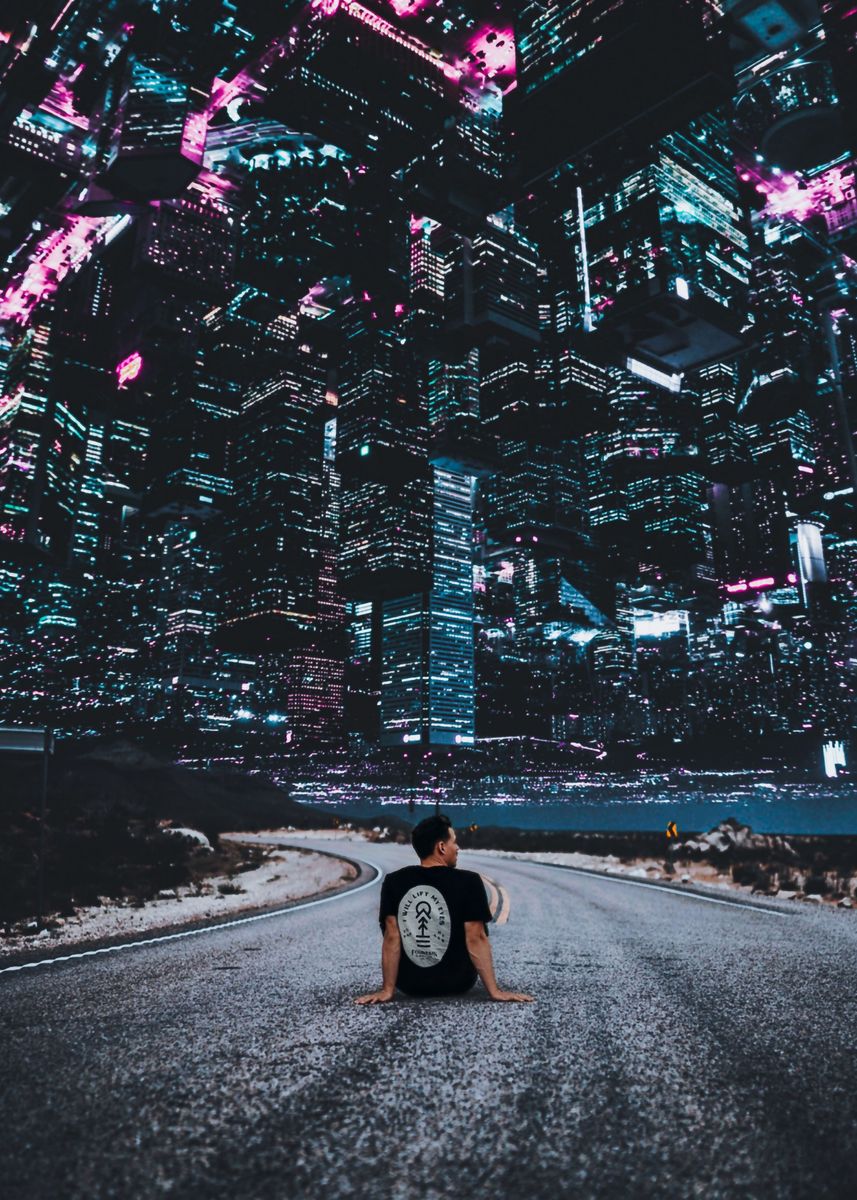 'Inception city Neon Lights' Poster, picture, metal print, paint by Gen ...