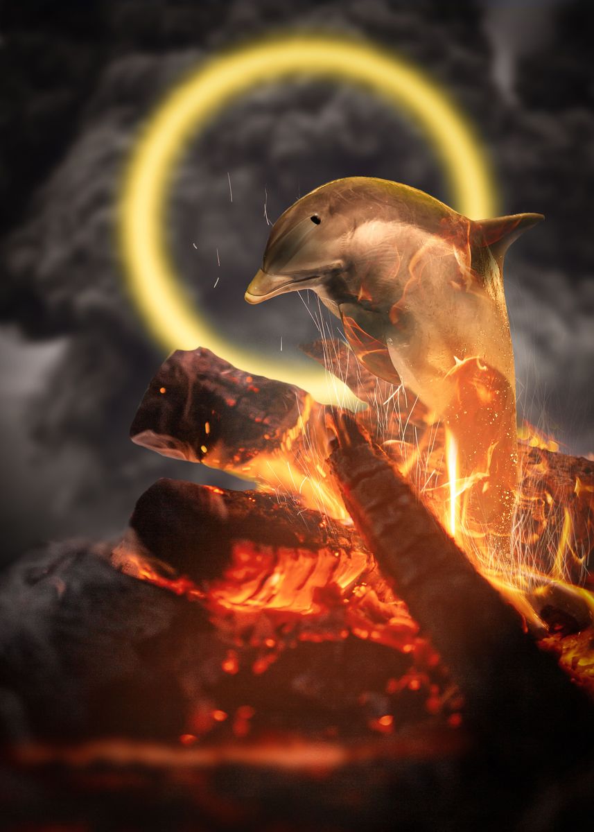 'Elemental Dolphin' Poster, picture, metal print, paint by Emy Meryart ...