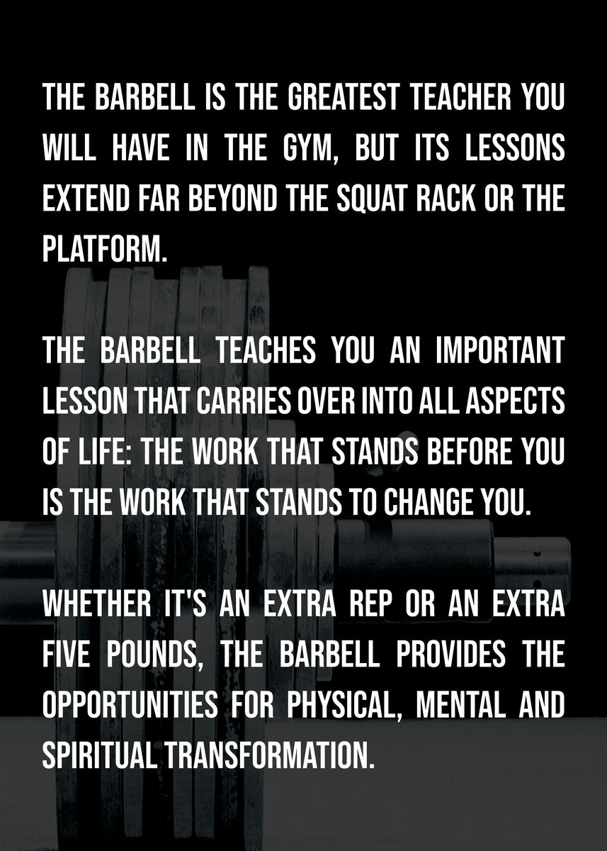 'Barbell Motivational Words' Poster, picture, metal print, paint by ...