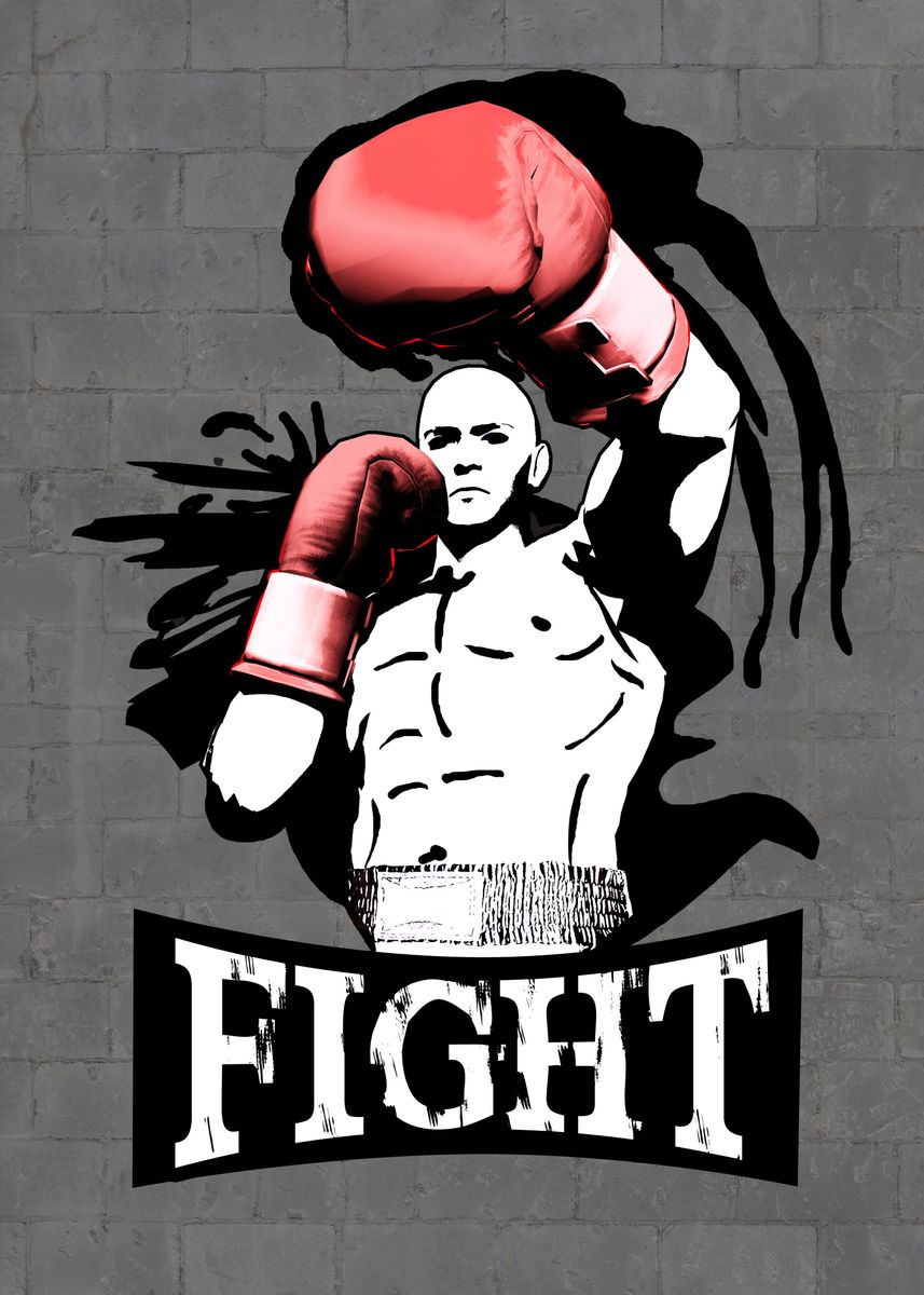 'Fight Boxer Punching' Poster, picture, metal print, paint by OMG ...