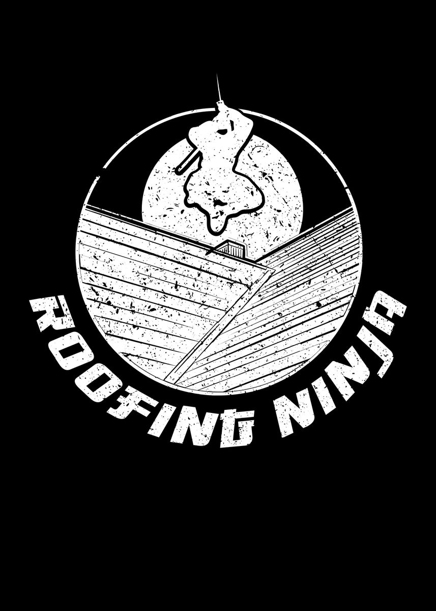 'Roofing Ninja' Poster, picture, metal print, paint by Uwe Seibert ...