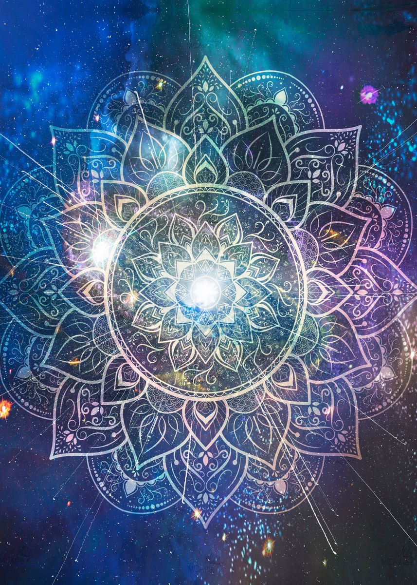 'Galaxy burst mandala' Poster, picture, metal print, paint by MCAshe ...