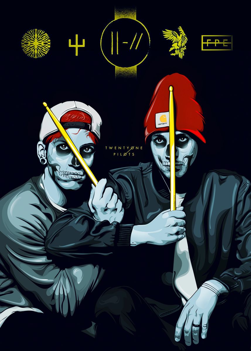 'Twenty One Pilots' Poster, picture, metal print, paint by Noobsknack ...