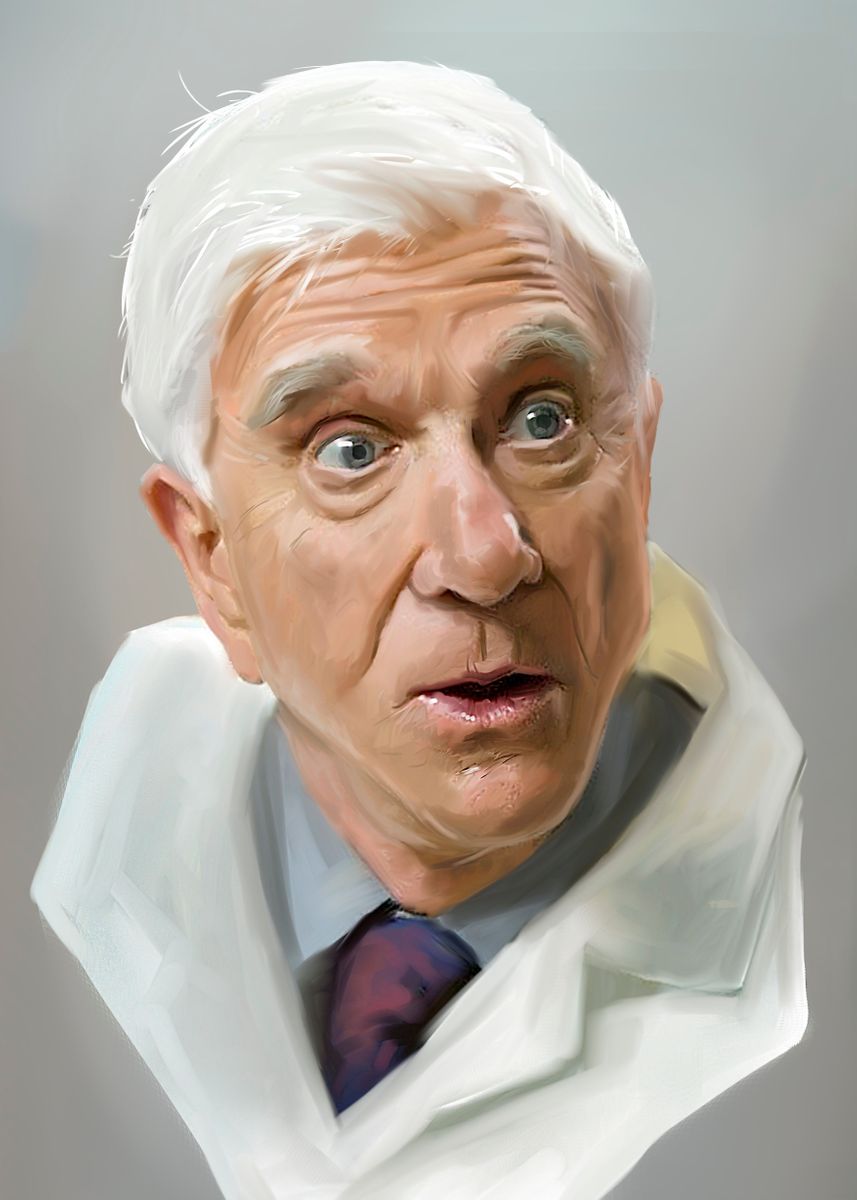 'Leslie William Nielsen' Poster, picture, metal print, paint by Andrii ...