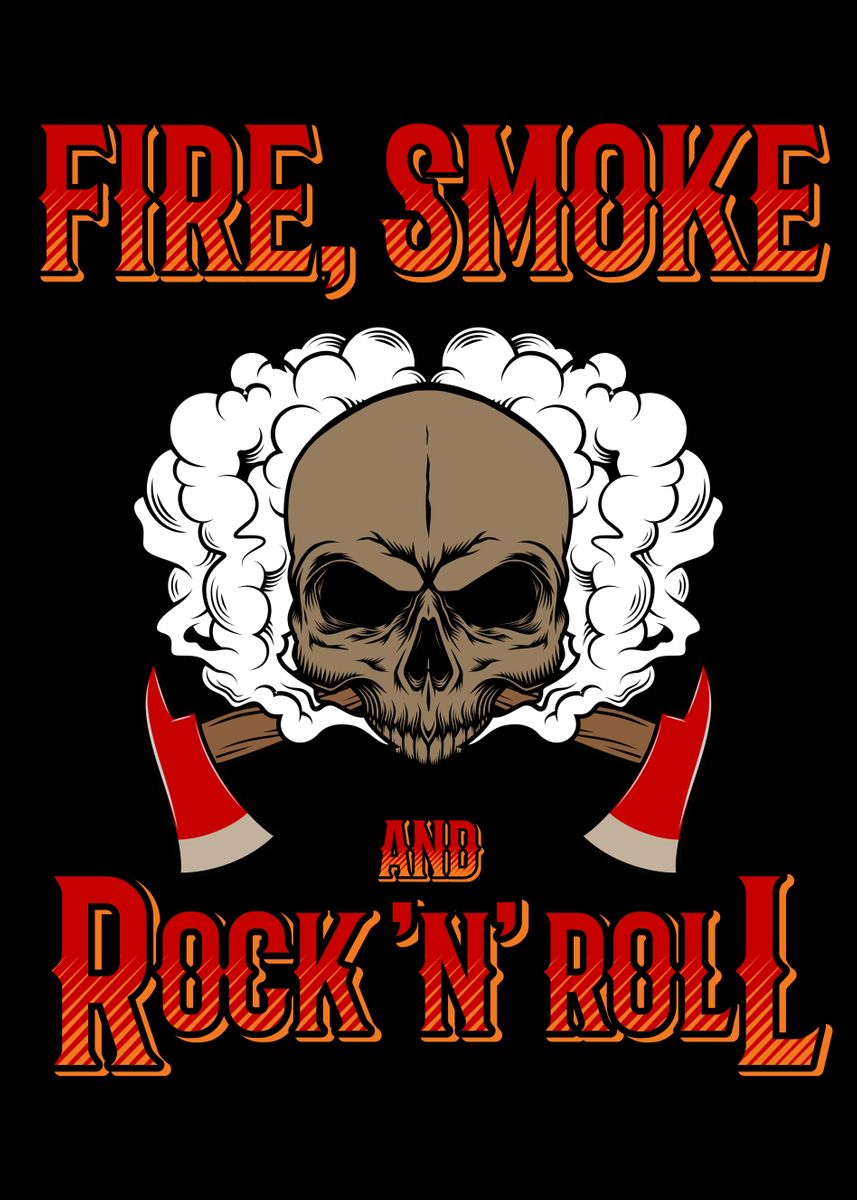 'Fire Smoke Firefighter' Poster, picture, metal print, paint by Poster ...