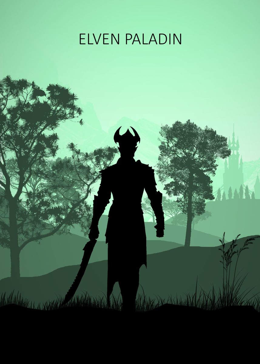 'Elven Paladin' Poster, picture, metal print, paint by Rykker o7 | Displate