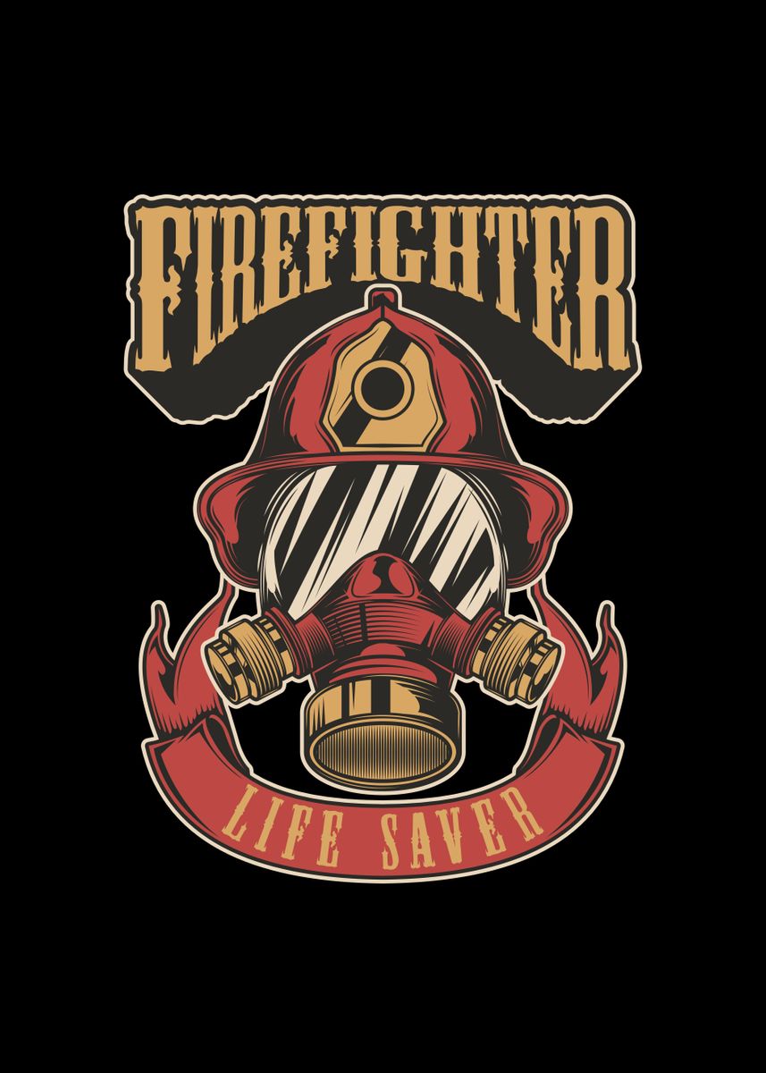 '19 Firefighter6' Poster, picture, metal print, paint by ...