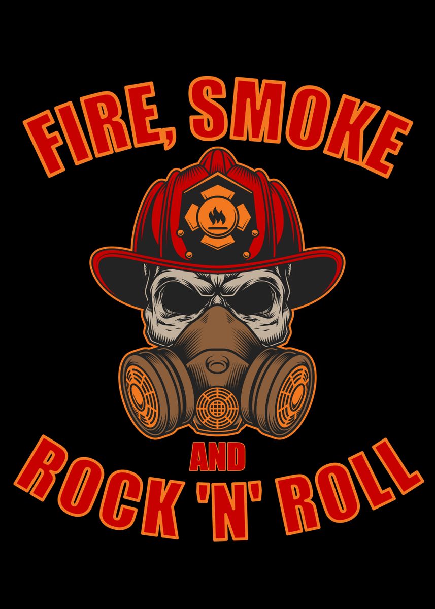 'Fire Smoke Firefighter' Poster by Poster Parlor | Displate