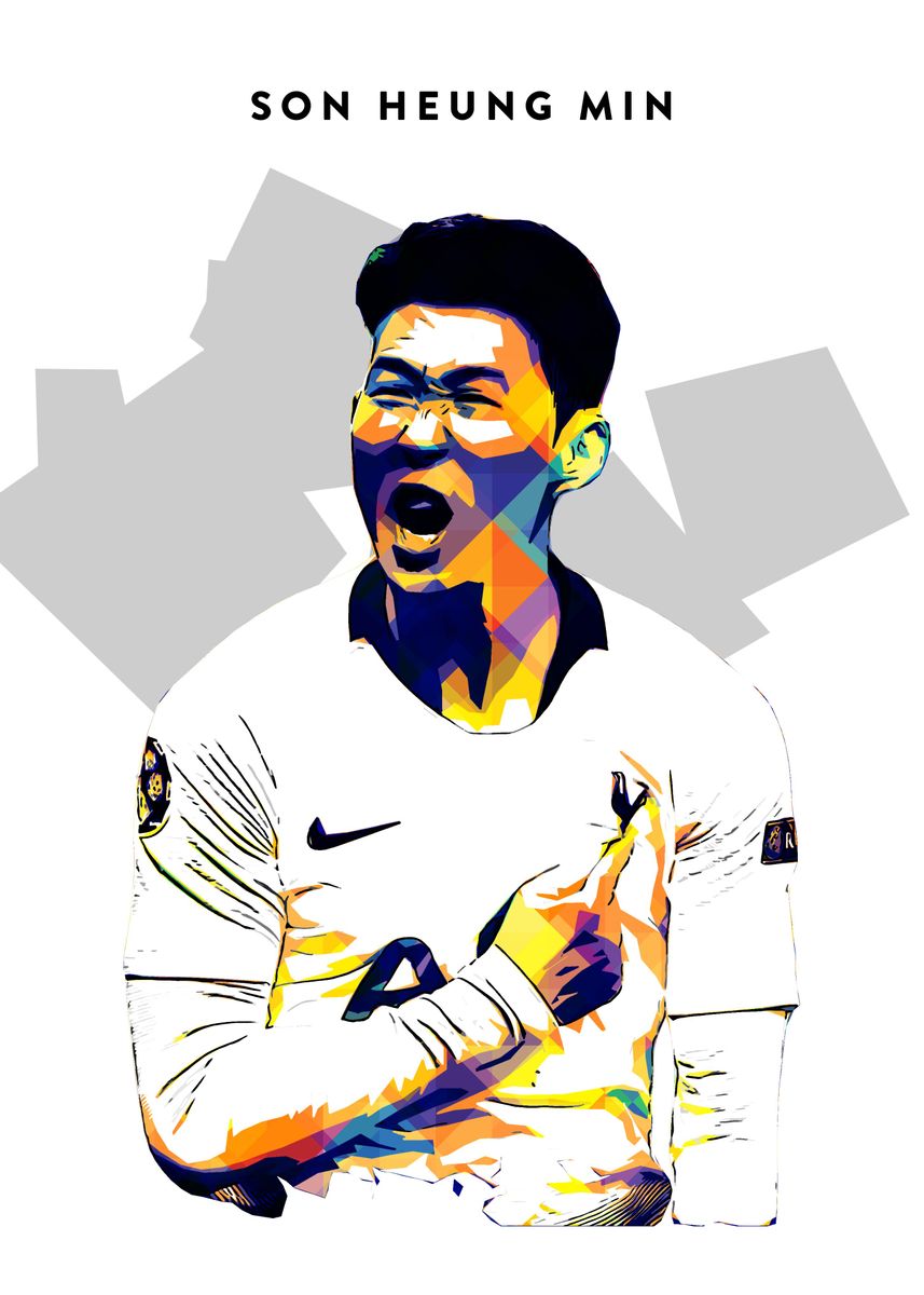 'Son Heung Min' Poster, picture, metal print, paint by Mild worlds ...