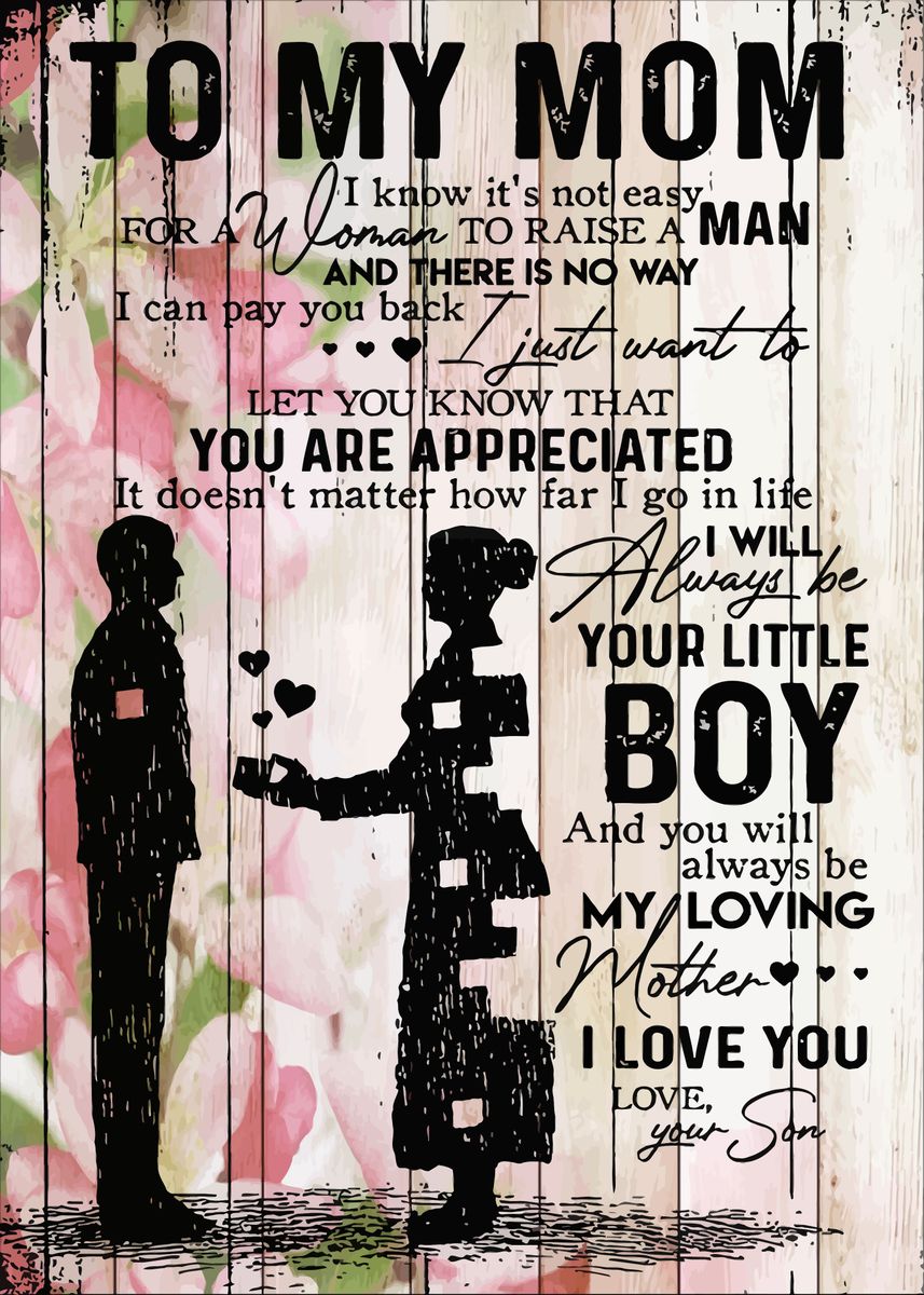 'To My Mom' Poster, picture, metal print, paint by Nice Pictures | Displate