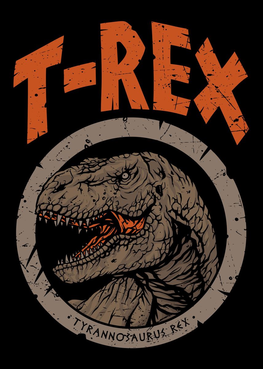 'Trex' Poster, picture, metal print, paint by John DonJoe | Displate