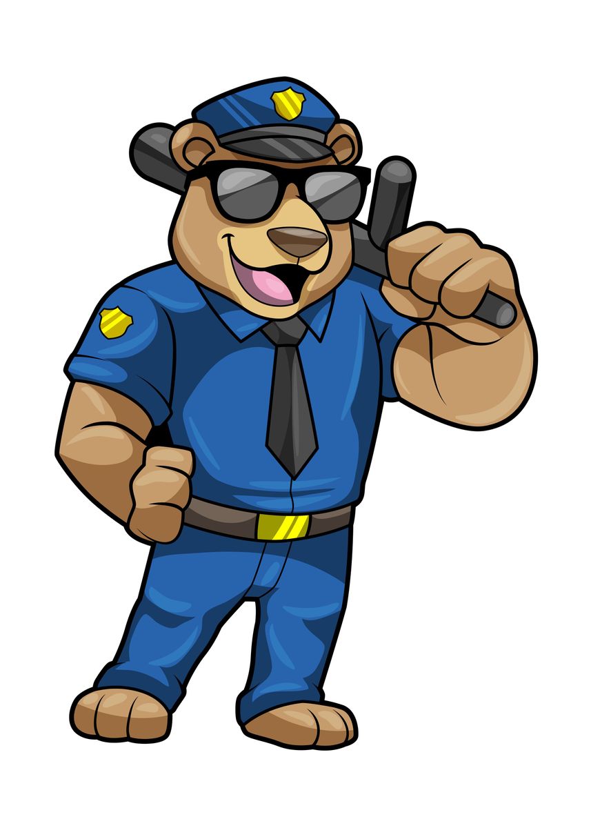 'Bear Police officer ' Poster by Markus Schnabel | Displate