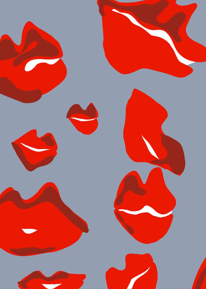 'Funky Lips Abstract' Poster by Sophie | Displate
