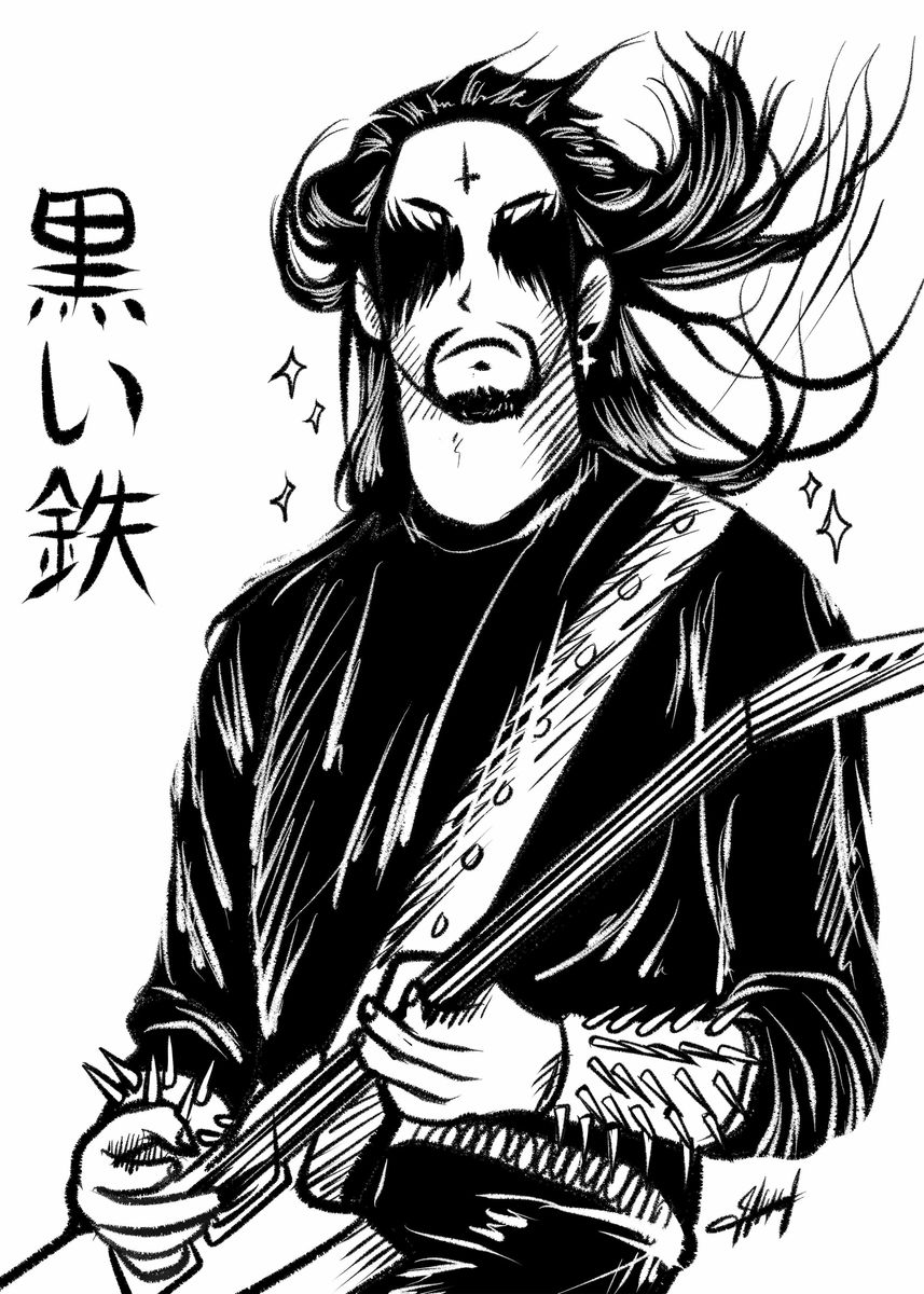 'black metal manga style ' Poster, picture, metal print, paint by ...
