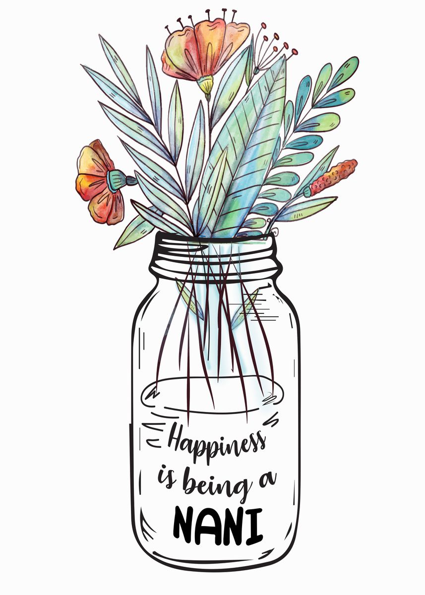 'happiness is being a nani' Poster by gera | Displate