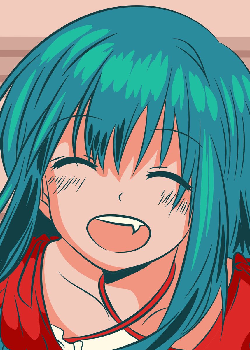 'Anime Girl Kawaii Fang' Poster, picture, metal print, paint by ...