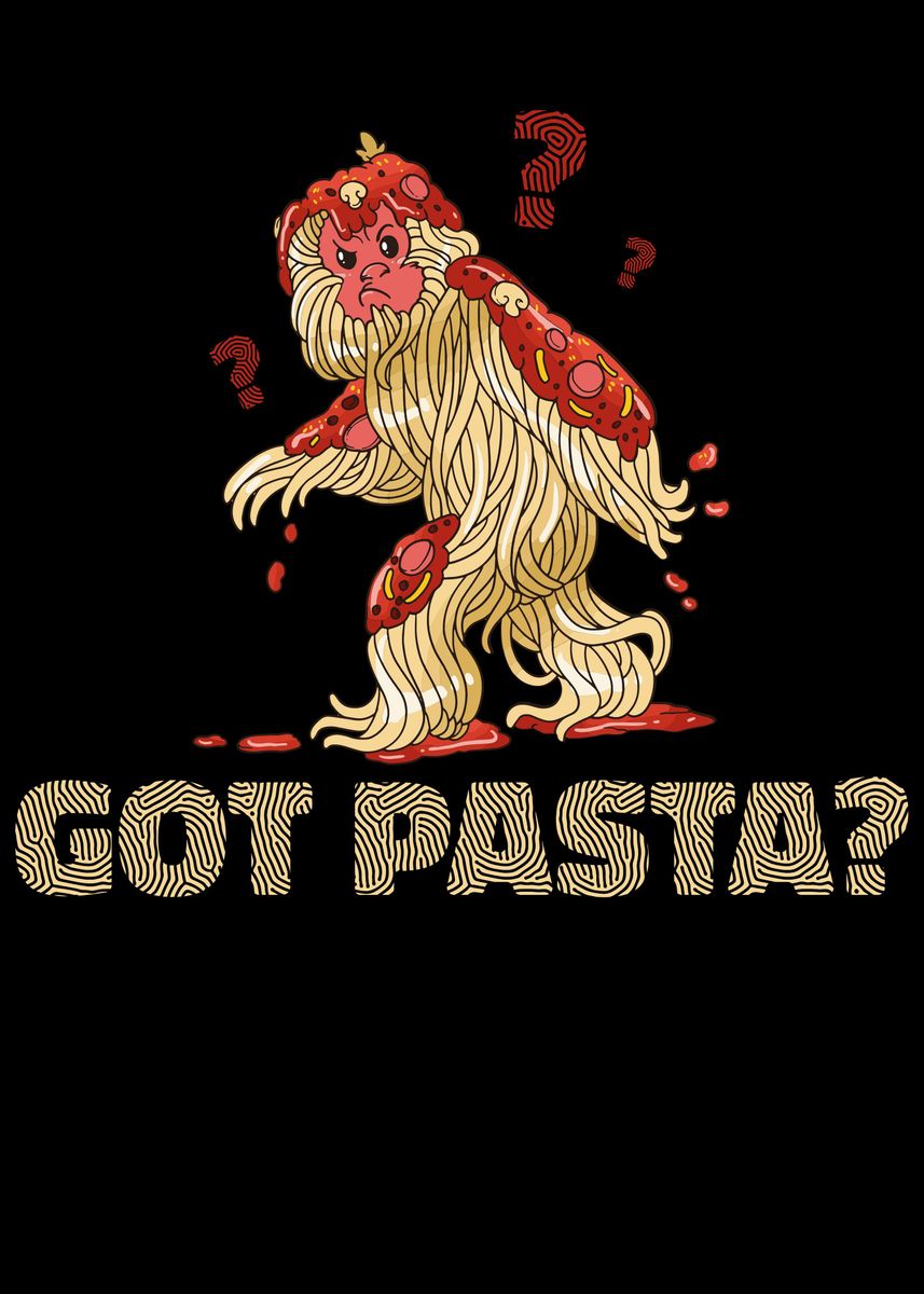 'Got Pasta' Poster, picture, metal print, paint by CatRobot | Displate