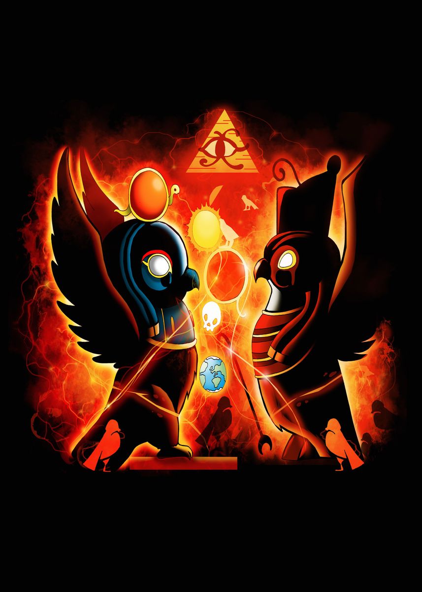 'Ra and Horus' Poster, picture, metal print, paint by Valentina Fabbri ...