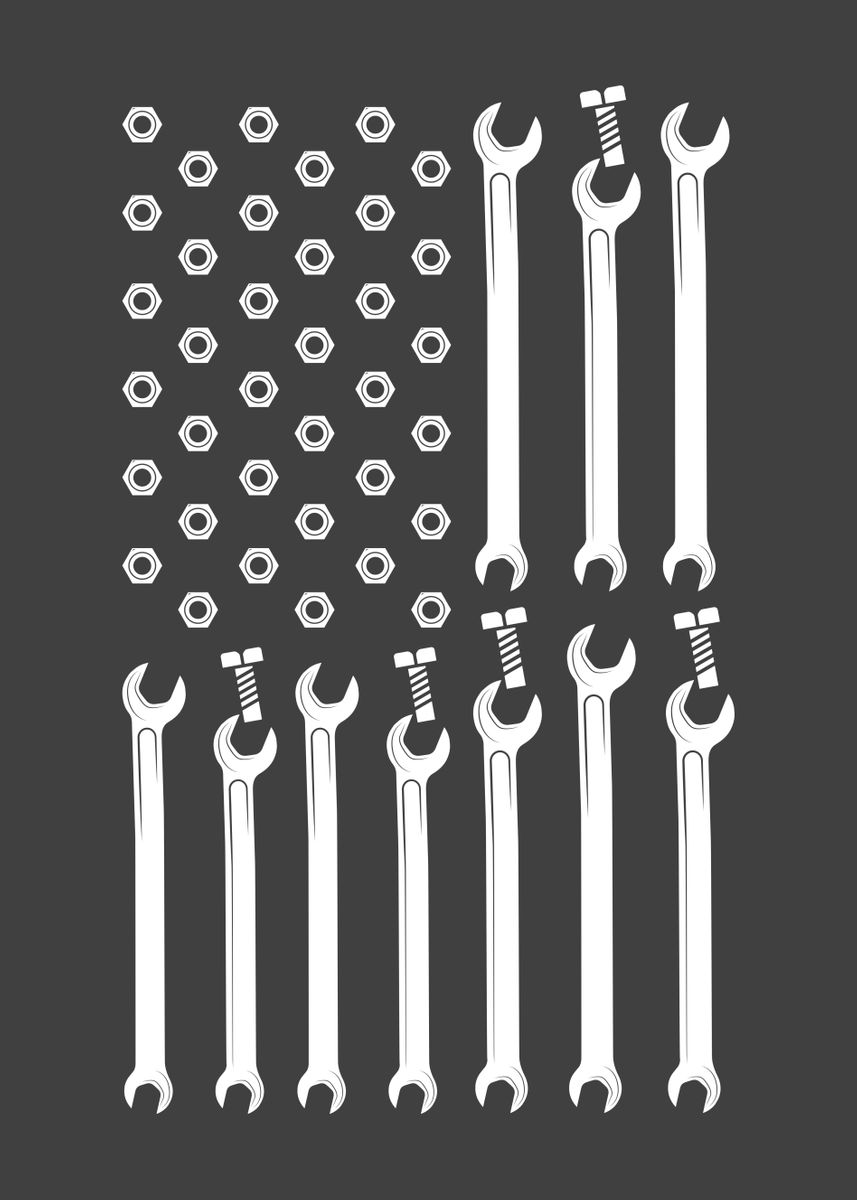 'MECHANICS FLAG US FLAG Car' Poster by CrownMerch | Displate