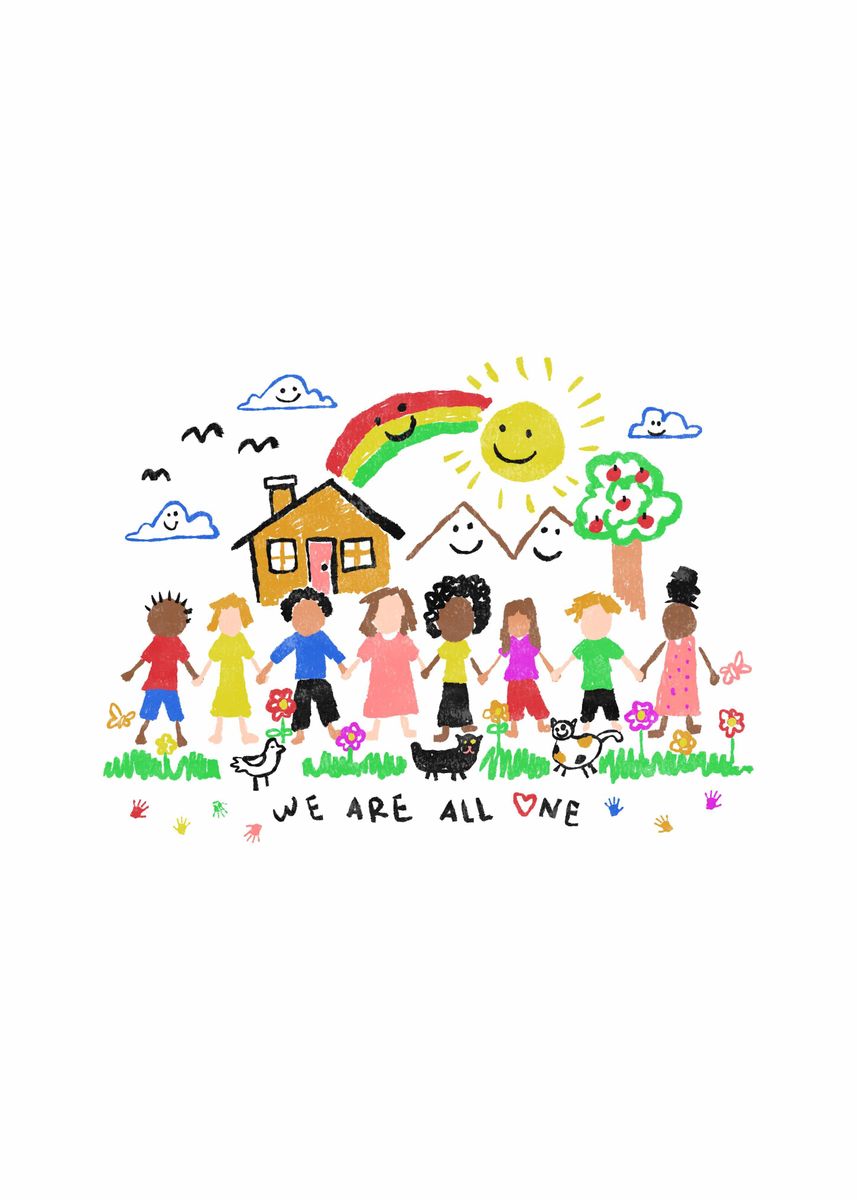 'We are all one' Poster, picture, metal print, paint by Quilimo Studio ...