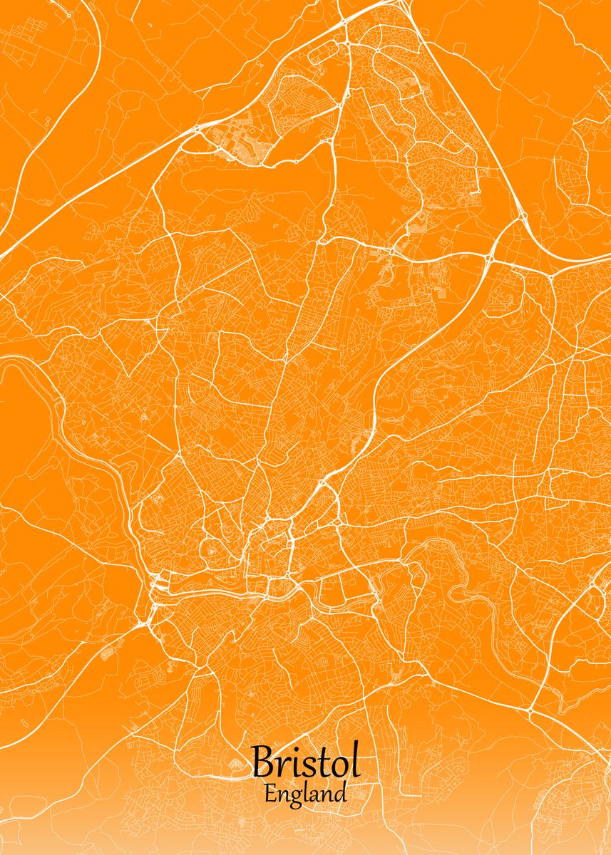 'Bristol City Map England' Poster, picture, metal print, paint by Gigi ...