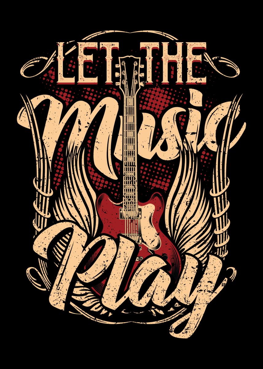 'Rock Music Rock Guitar' Poster, picture, metal print, paint by ZS C O ...